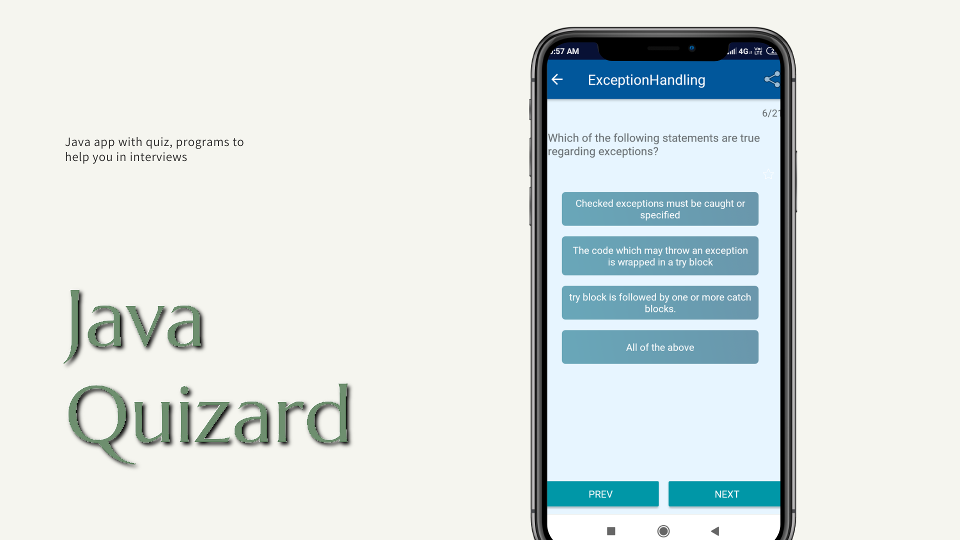 Java Quizard - quiz app