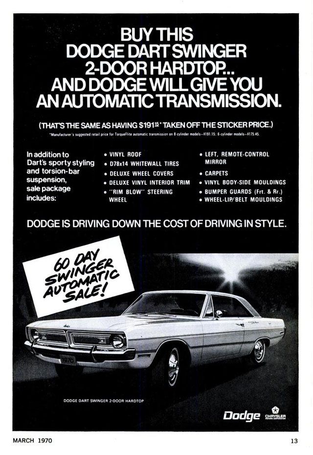 35 Amazing Vintage Print and TV Ads for 1970 Dodge Models ~ Vintage ...