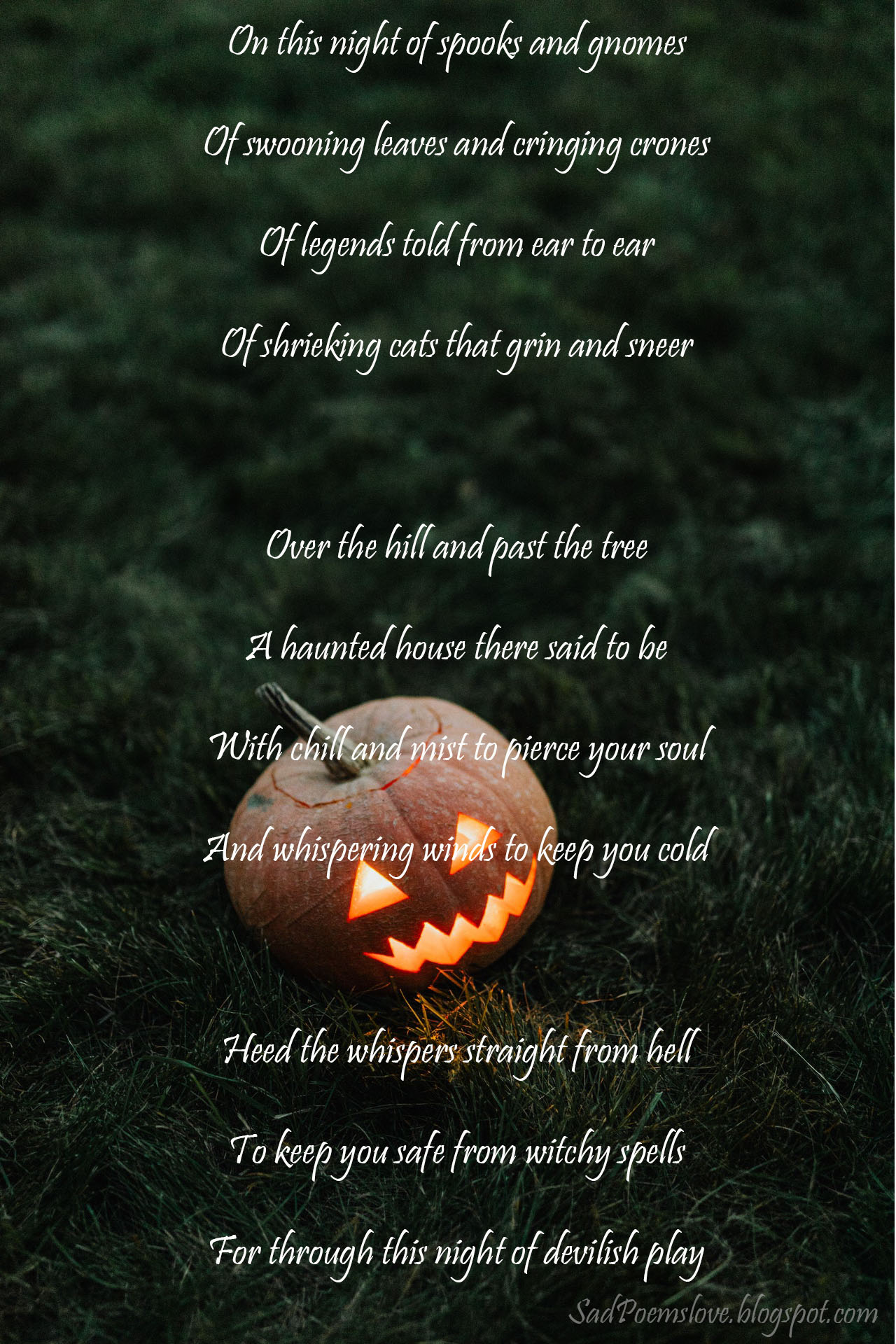 Short Halloween Poems That Rhyme | Spooky, Scary Poetry ~ Sad Poems ...