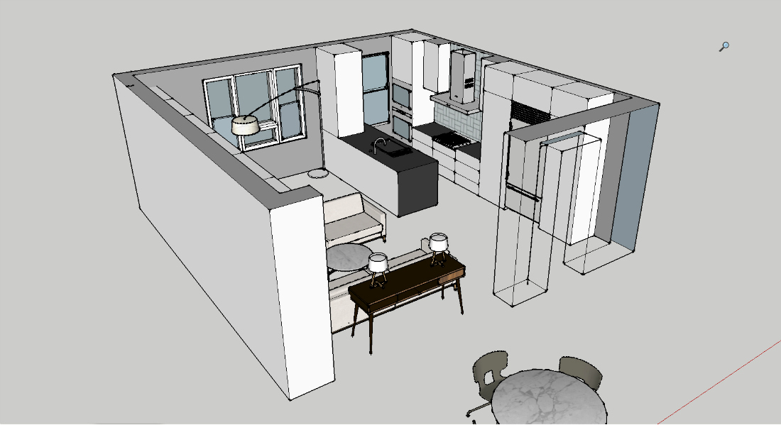 Sketchup of My Open Concept Kitchen
