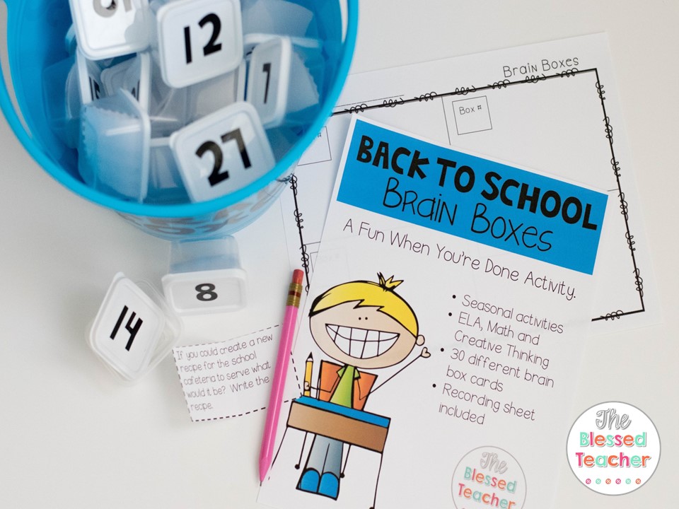 The Blessed Teacher: "I'm Done...Now What?"...Brain Boxes to the Rescue