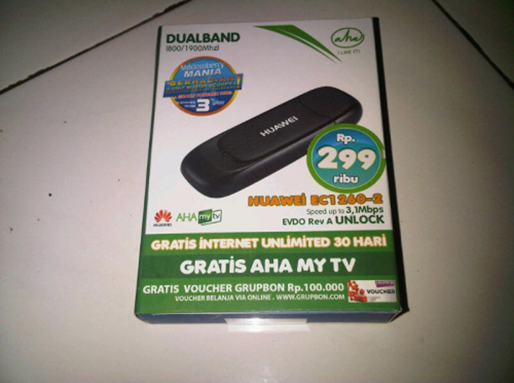 Unlimited Internet: AHA my TV EC 1260 Free 1 Bulan