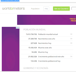 Informática y Docencia: Worldometers, números actuales estimados