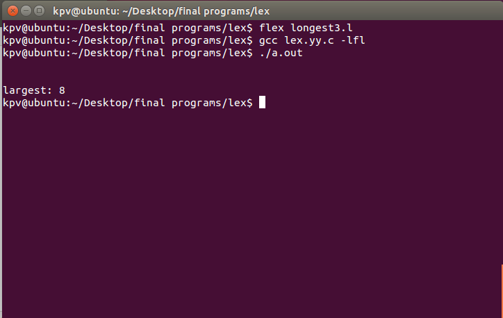 Curly-Code: Lex program to find the length of the longest word Curly-Code: Lex program to find the length of the longest word