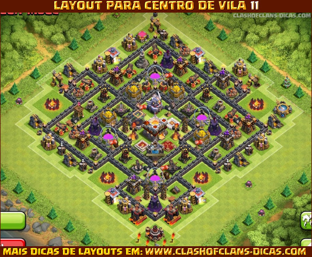 Layouts para CV11 - Clash of Clans Dicas, Gemas Grátis, Tutoriais e Layouts