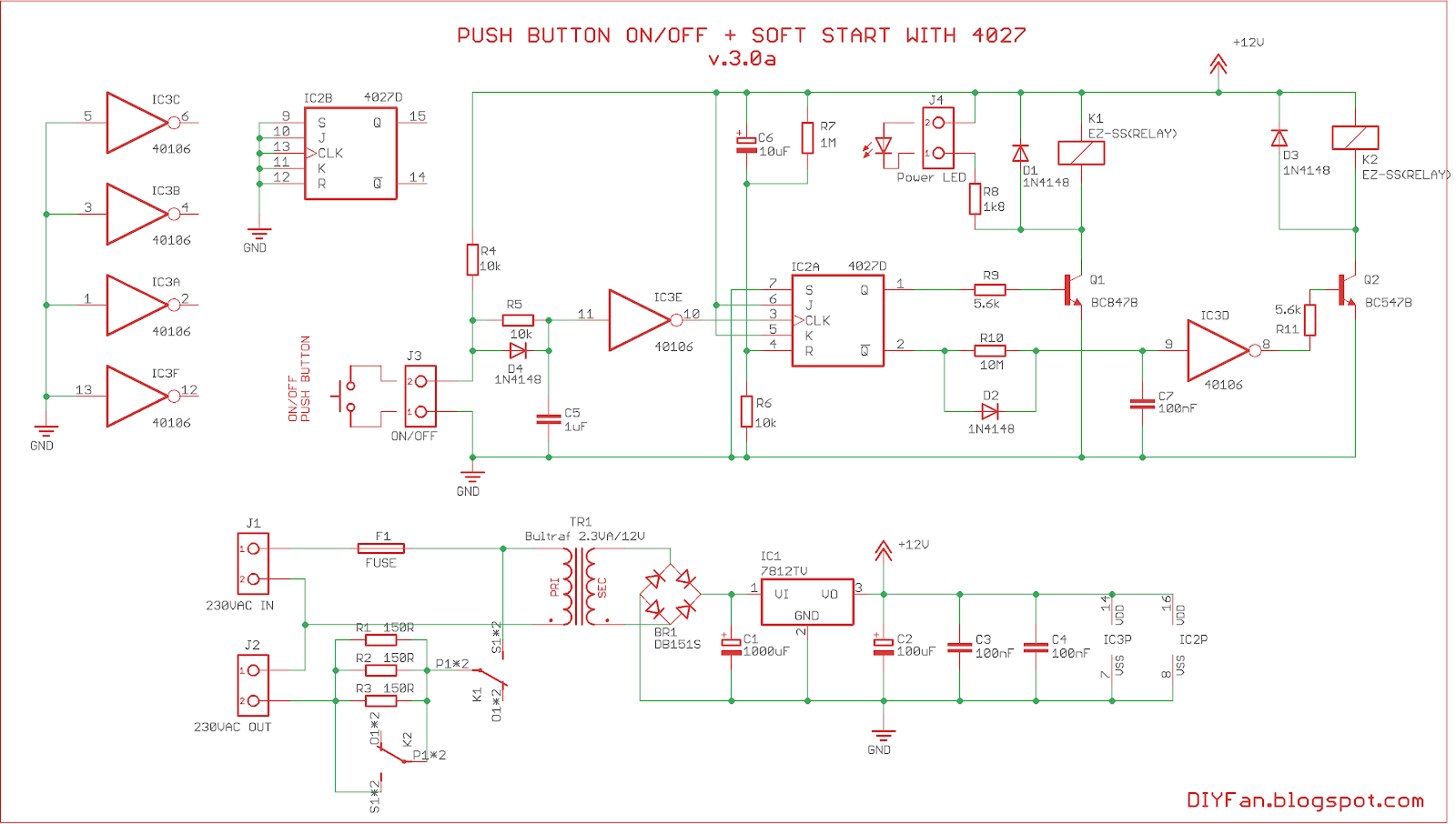 DIYfan: Push button ON/OFF + Soft start v.3