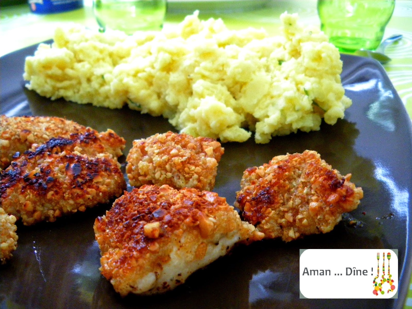 Aman ... Dîne !: Poulet pané à la cacahuète, pommes de terre écrasées