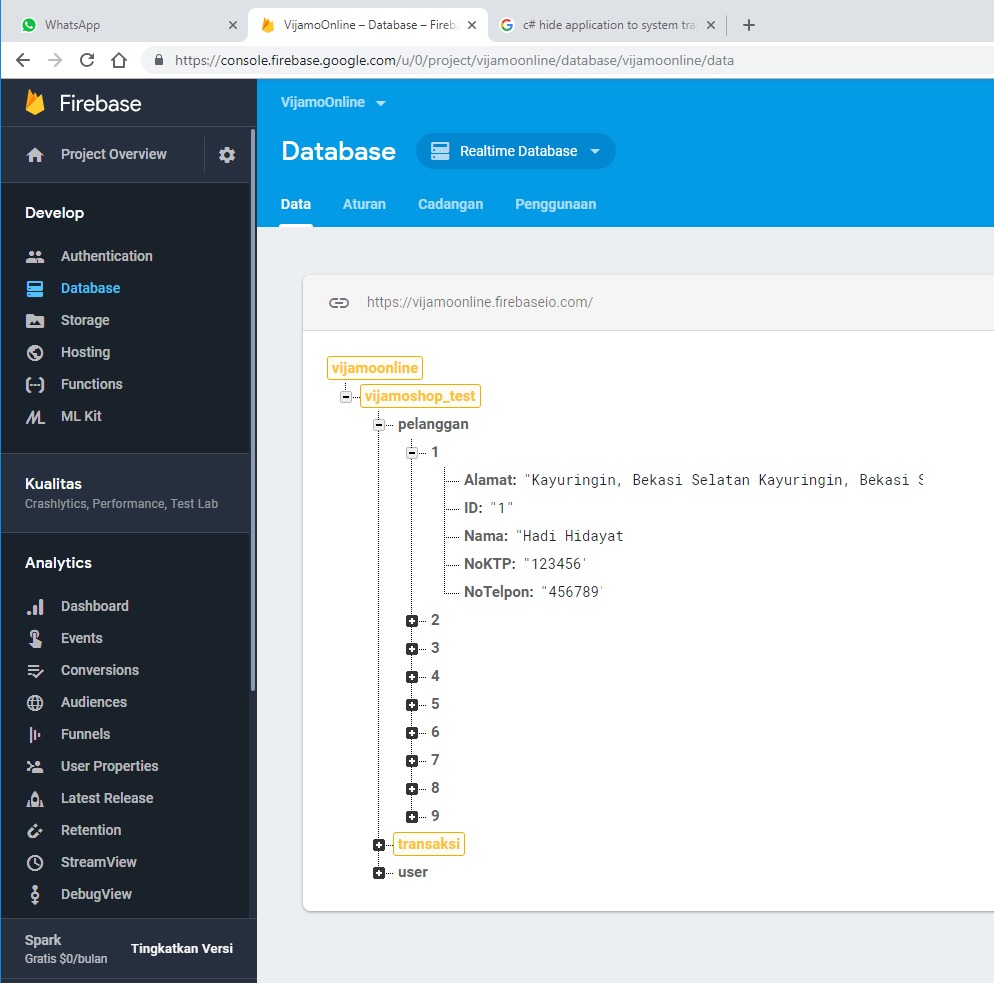 Memanfaatkan Firebase untuk Menyimpan Data Online - HadiSCADA