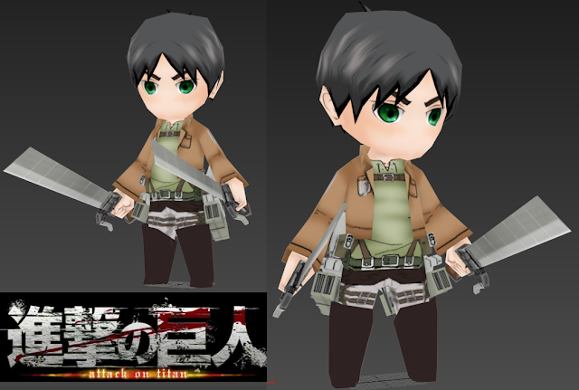 Papercraft Eren Yeager Chibi (Paperjuke) - Passa o PDO