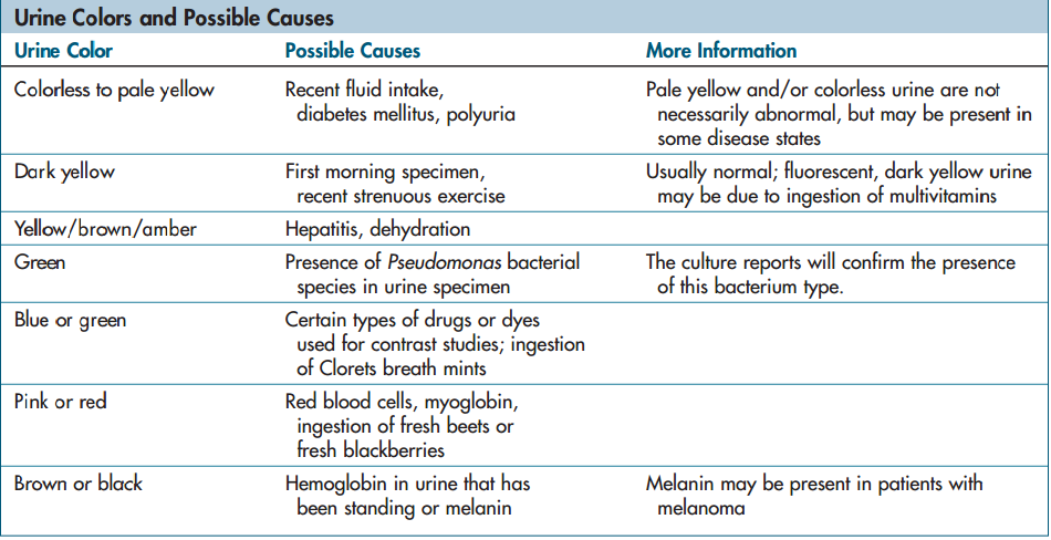 Physical Examination of Urine ( Urine color )