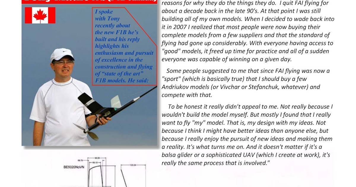 Volar Librememente Free Flight Rubber Models: F1B by Tony Mathews