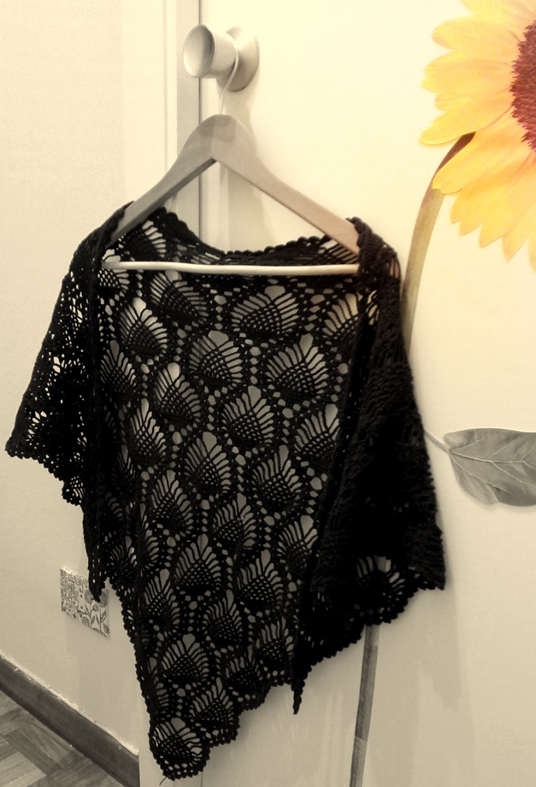 chal negro de ganchillo | Bricolaje