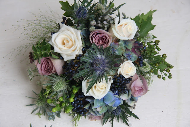 roses, scabiosa pods, helleborus, berries, holly, more | Букет