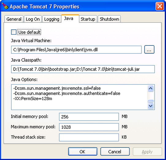 Umpteen Choices: Tomcat 7 Windows Service memory management - a correction Umpteen Choices: Tomcat 7 Windows Service memory management - a correction