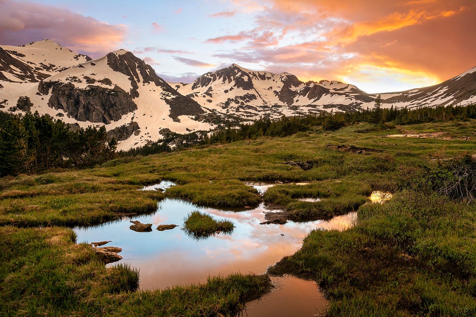 14er Art : Sunset in the Indian Peaks Wilderness