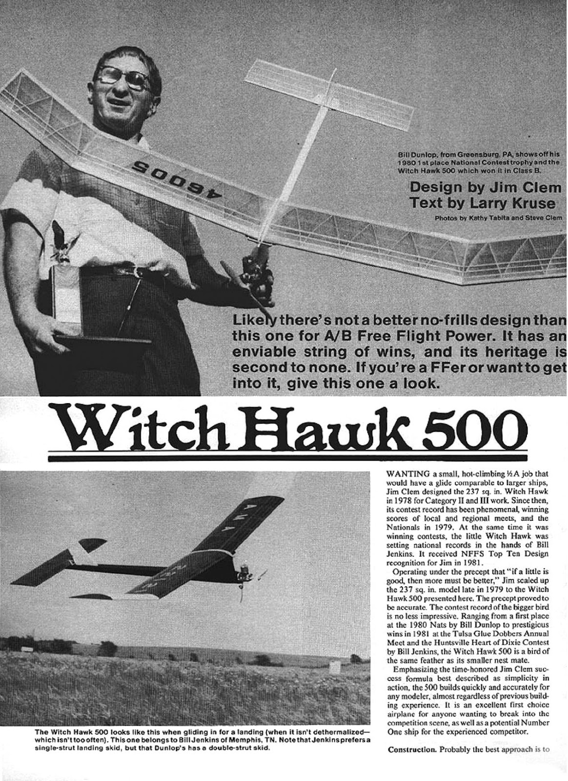 Volar Libremente - Free Flight Models Airplanes: WITCH HAWK 500 de Jim Clem