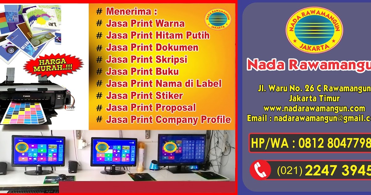 Jasa Fotocopy Percetakan Print Cetak Murah Nada Rawamangun Jakarta