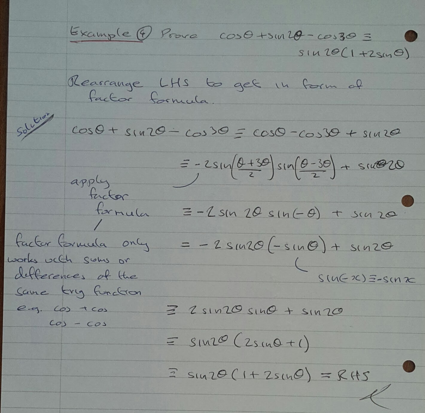 A Level Maths Notes: A2 Trigonometry II: Factor Formula - Proofs and ...