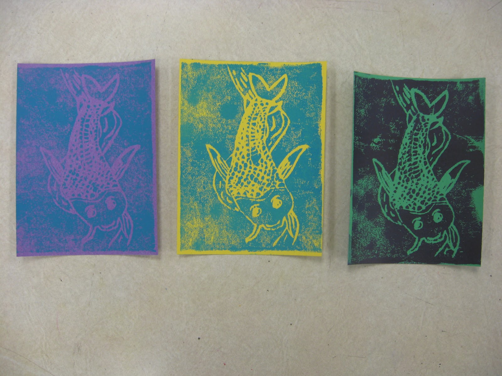 Miss Young's Art Room: 6th Grade Koi Fish Printmaking