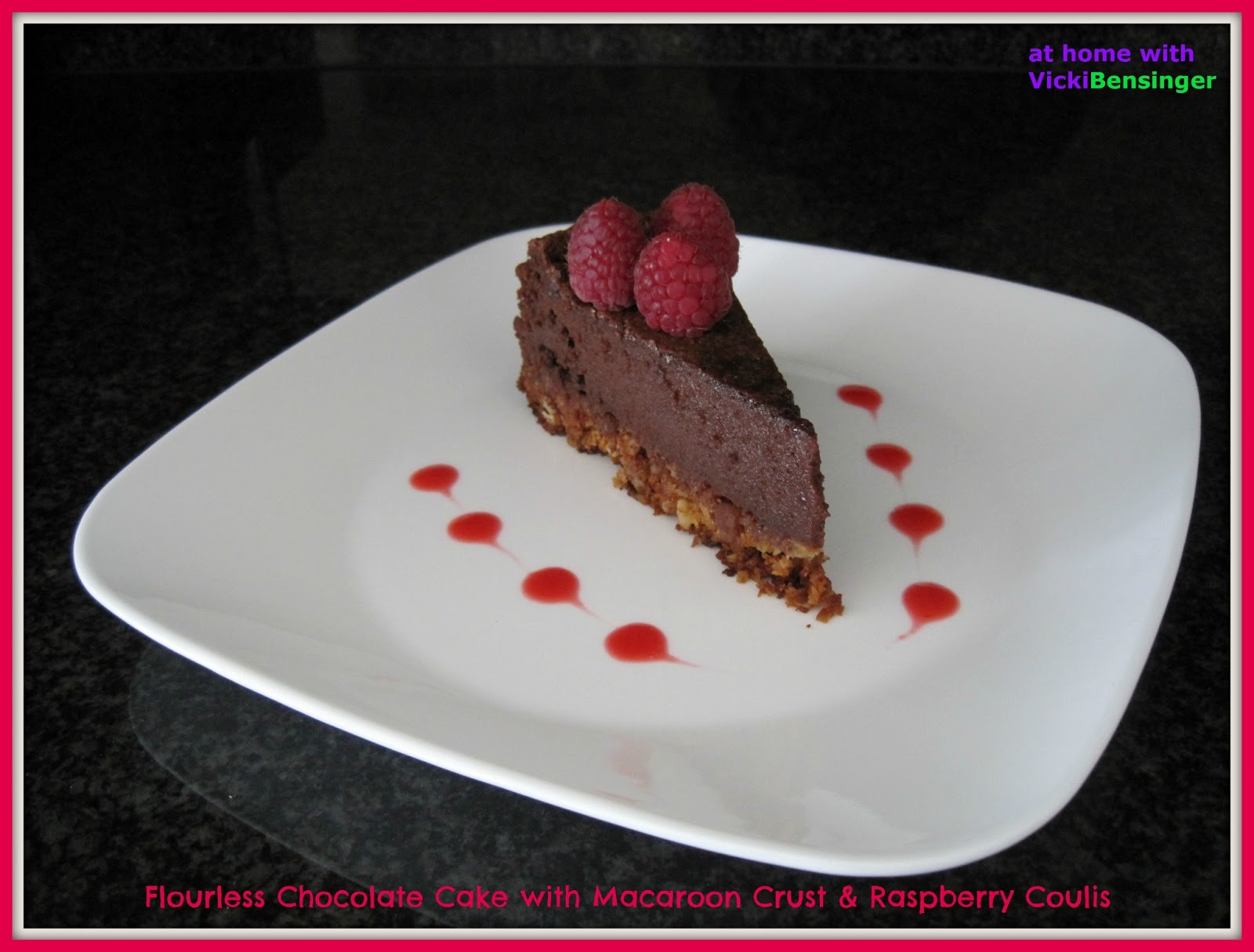 Flourless Chocolate Cake with Macaroon Crust - At Home with Vicki Bensinger