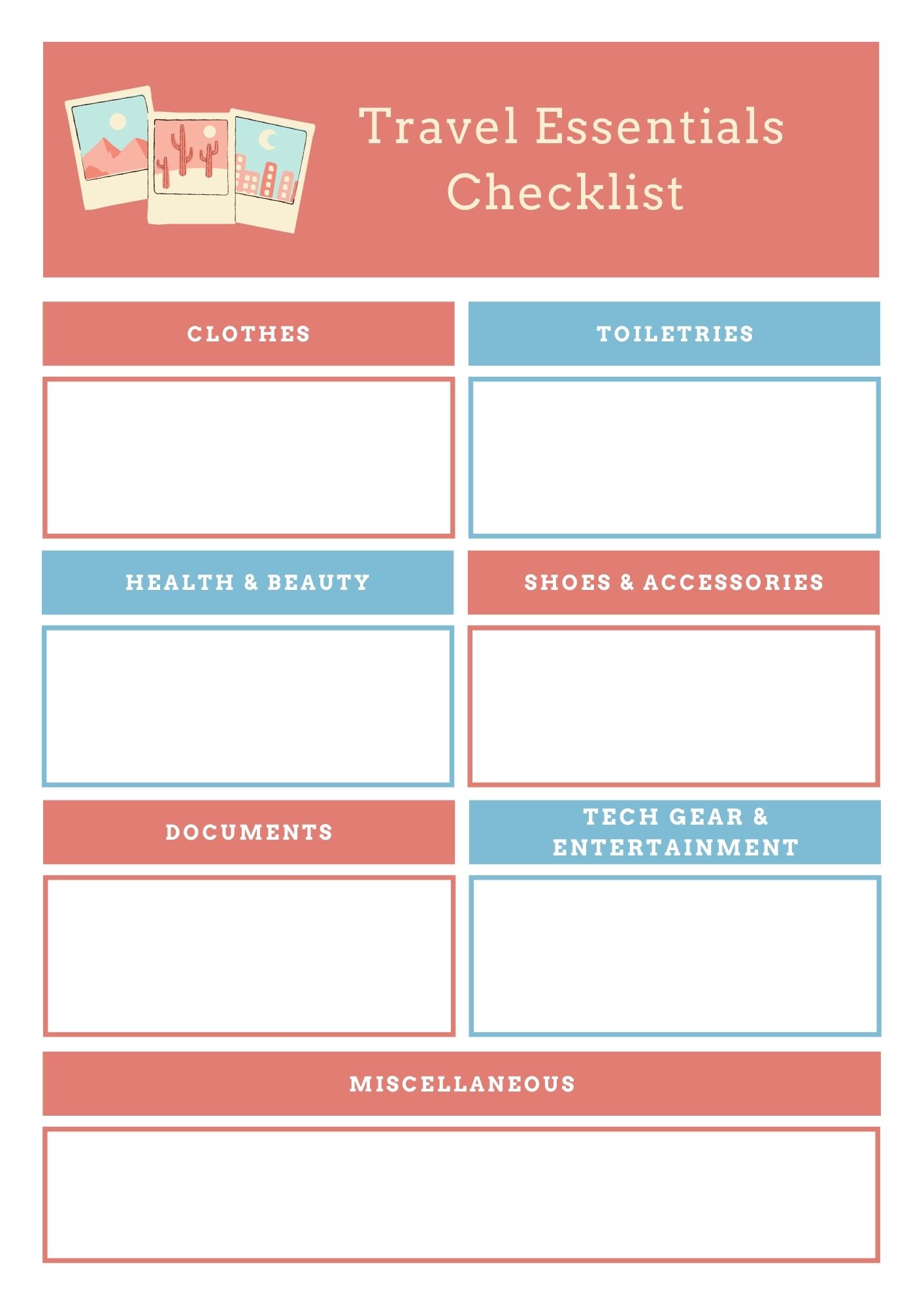 Travel Essentials Checklist - free printable |Keeping it Real