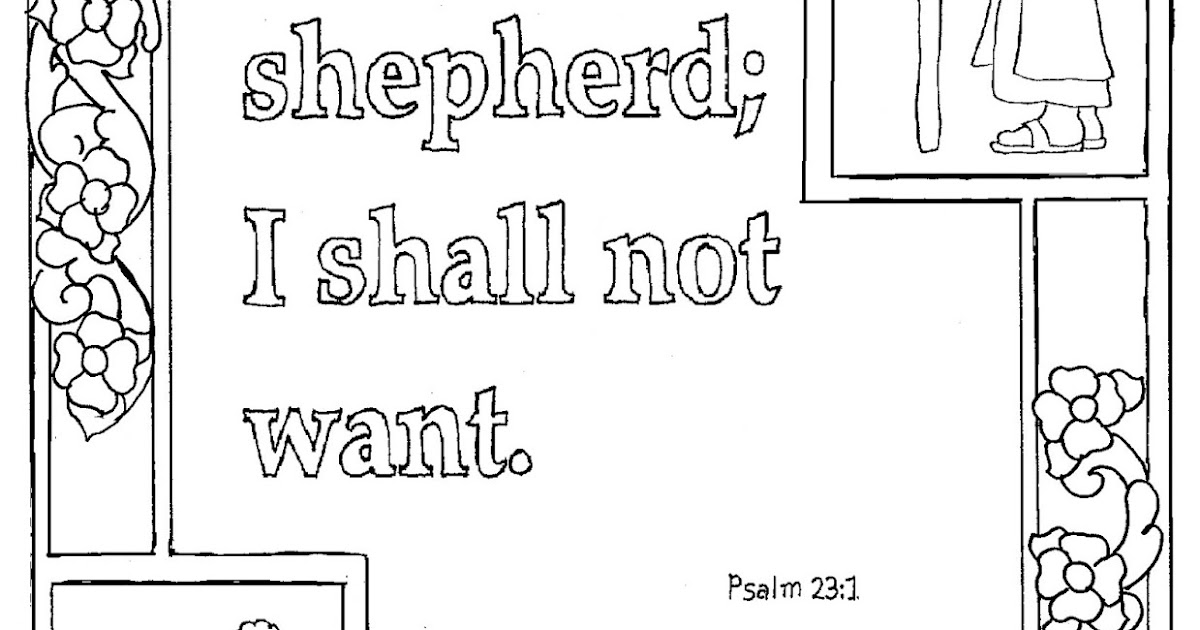 Coloring Pages for Kids by Mr. Adron: Printable Psalm 23:1, "The Lord ...
