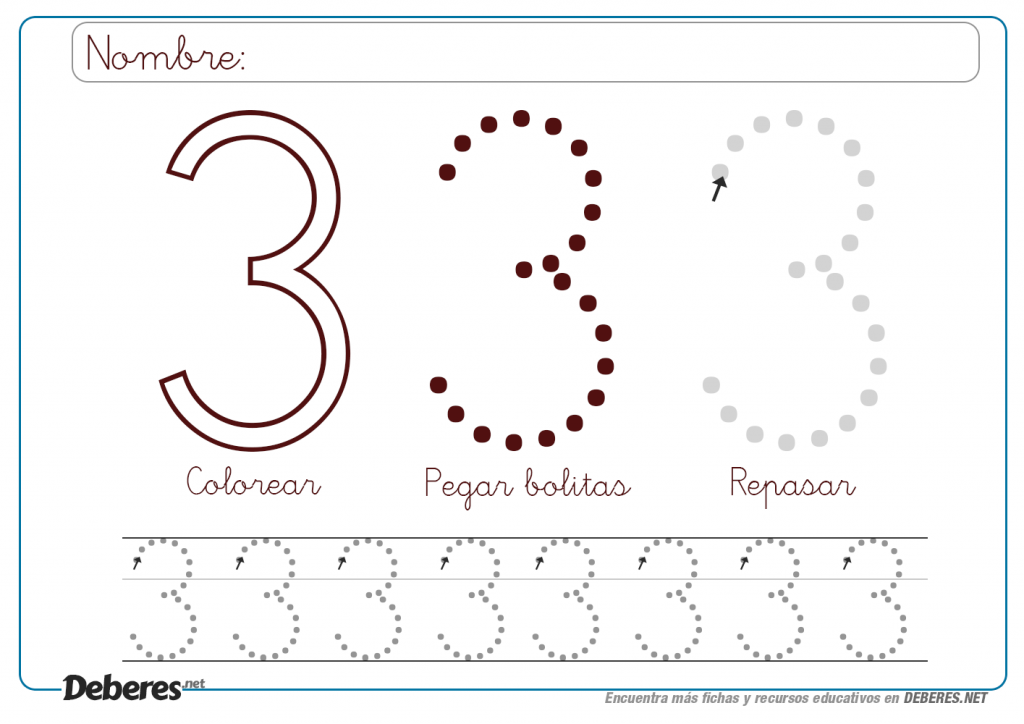Infantil 5 años El faro: APRENDEMOS EL NUMERO 3