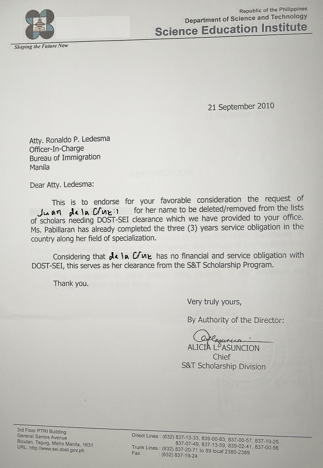 Random Ramblings: How to get your DOST Final Clearance