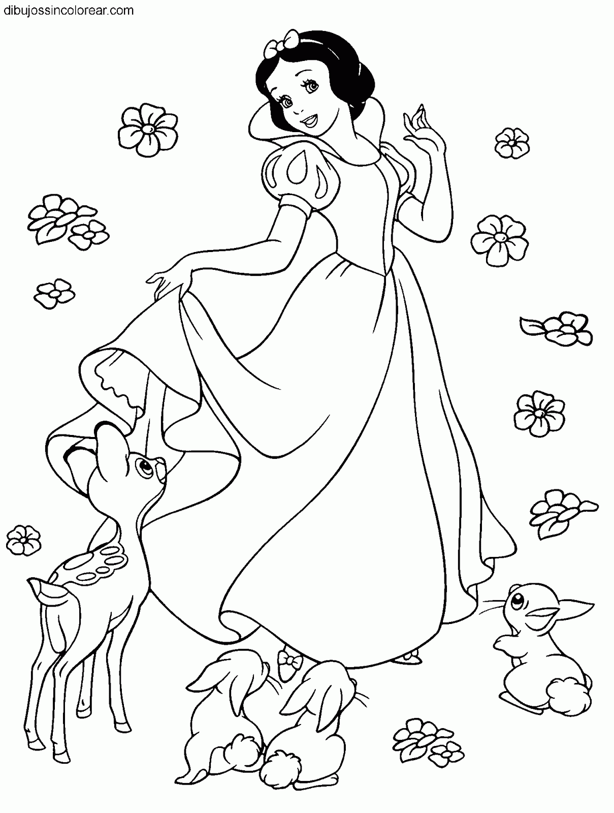 Dibujos de Blancanieves (Princesa Disney) para Colorear