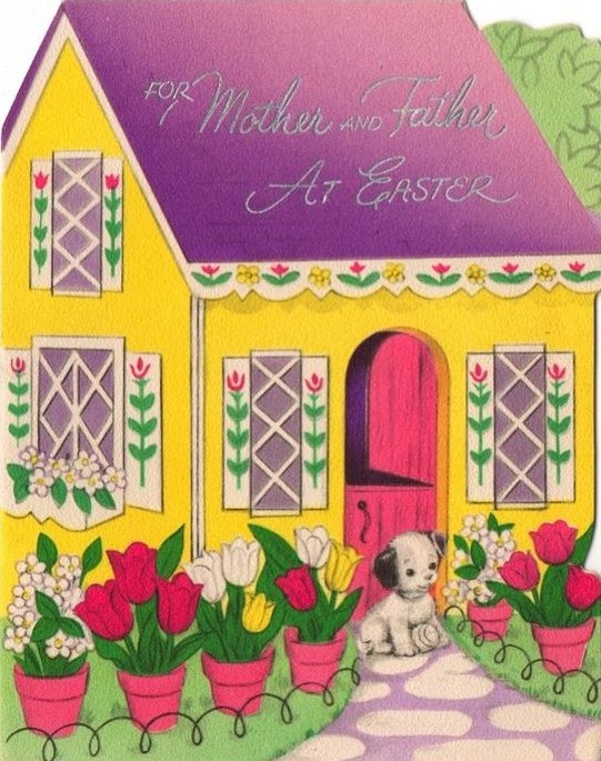 View from the Birdhouse: Dear Abby - Vintage Easter Cards with Dogs