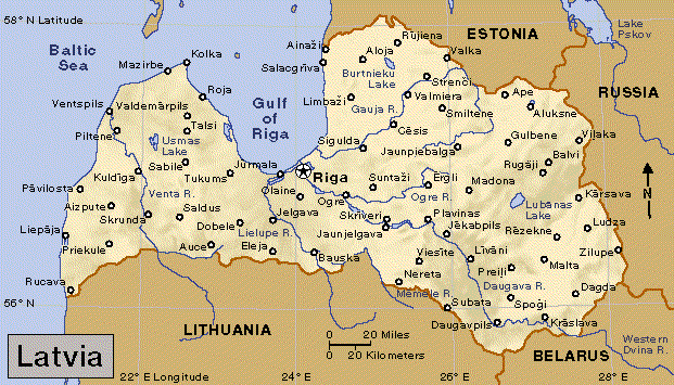 Letônia | Mapas Geográficos da Letônia