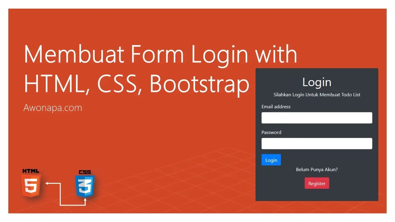 Form Login Simpel dengan HTML, CSS dan Bootstrap - Awonapa - Website ...