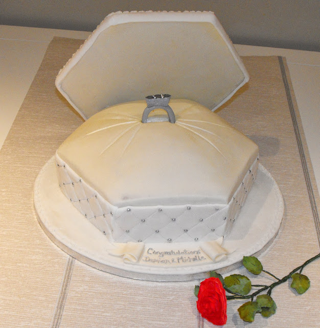 Caroline's Cake Craft : Engagement ring box Cake