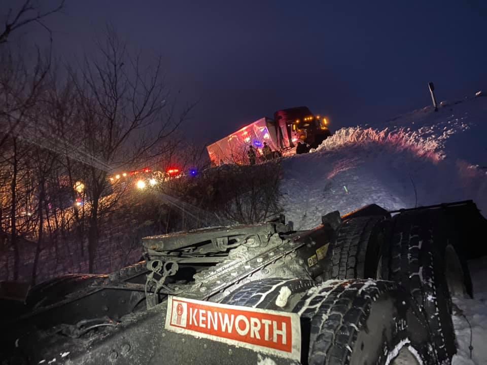 No Injuries Reported in Truck and Tractor Trailer Collision on ...