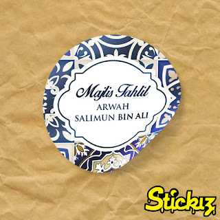 Stickiz Blog: Contoh Design Sticker Akasia Untuk Majlis Tahlil