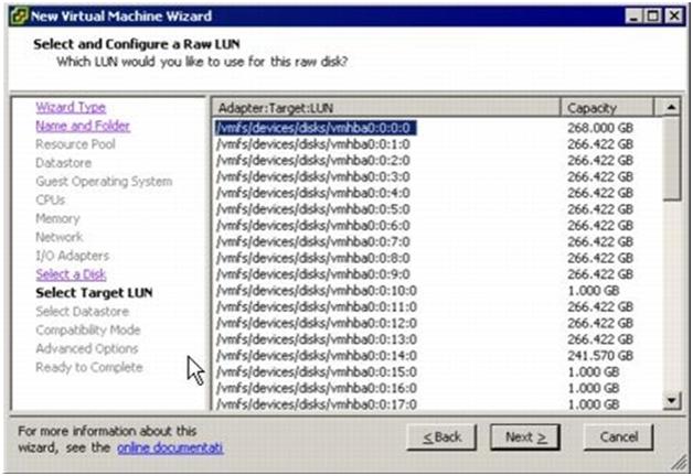 .: VMWare -Raw Device Mapping(RDM)