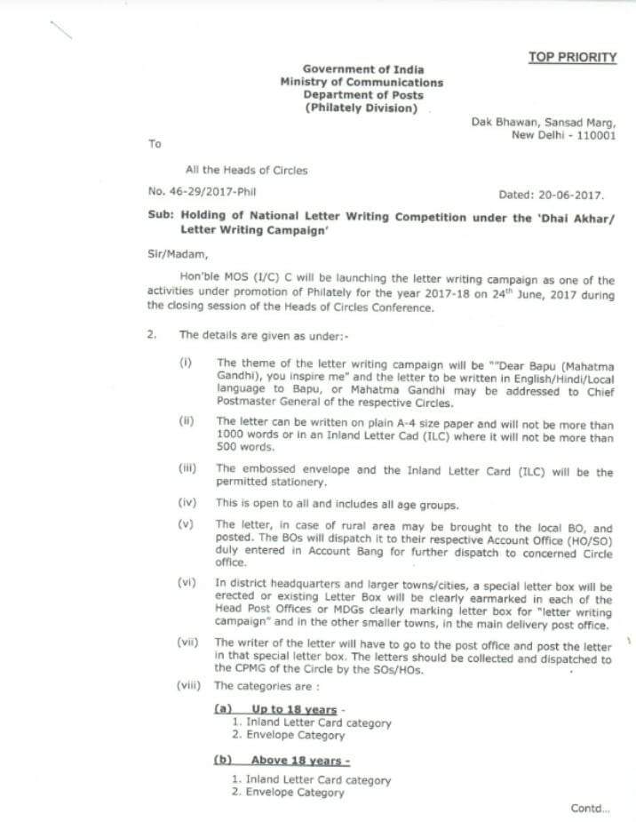 All India Letter Writing Competition