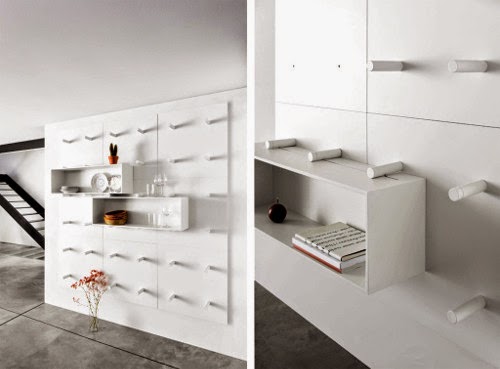 Beautiful Living Room with Wall Mounted Modular Storage by Aris ...