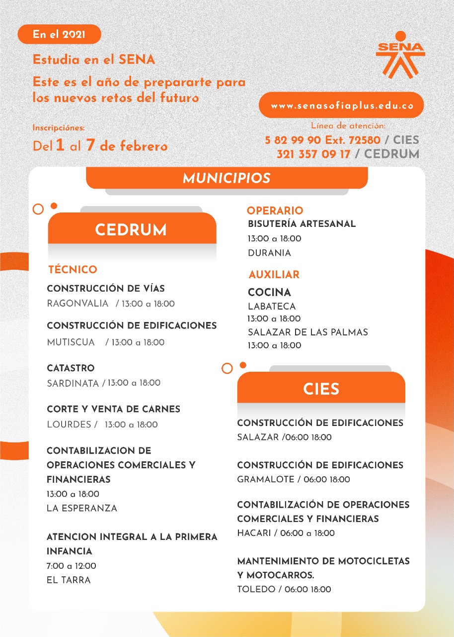 Centro de Formación para el Desarrollo Rural y Minero CEDRUM - SENA Regional Norte de Santander ...