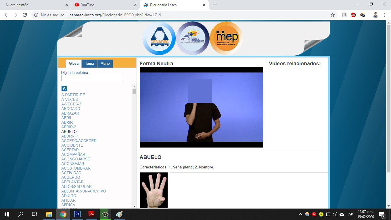 Diccionario de LESCO - Lenguas de Señas Online