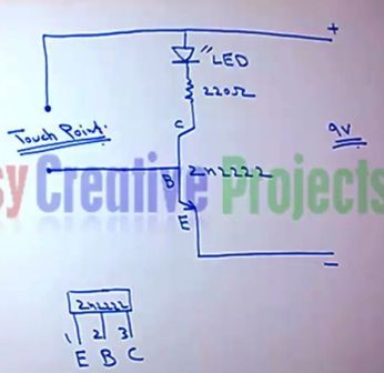 How to make touch switch using 2n2222