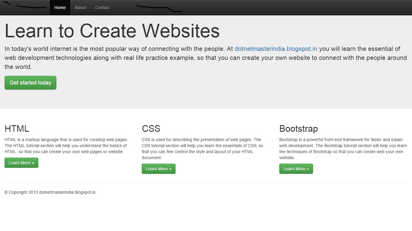 Microsoft Dot Net Master Bootstrap Fluid Layout