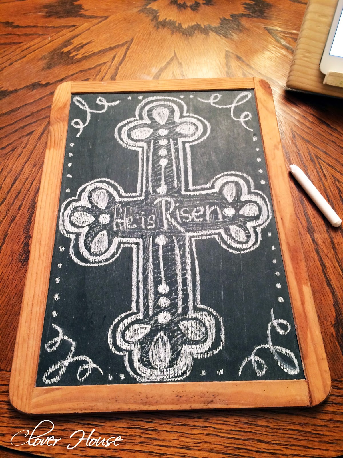 Clover House: Easter Cross Chalkboard Art