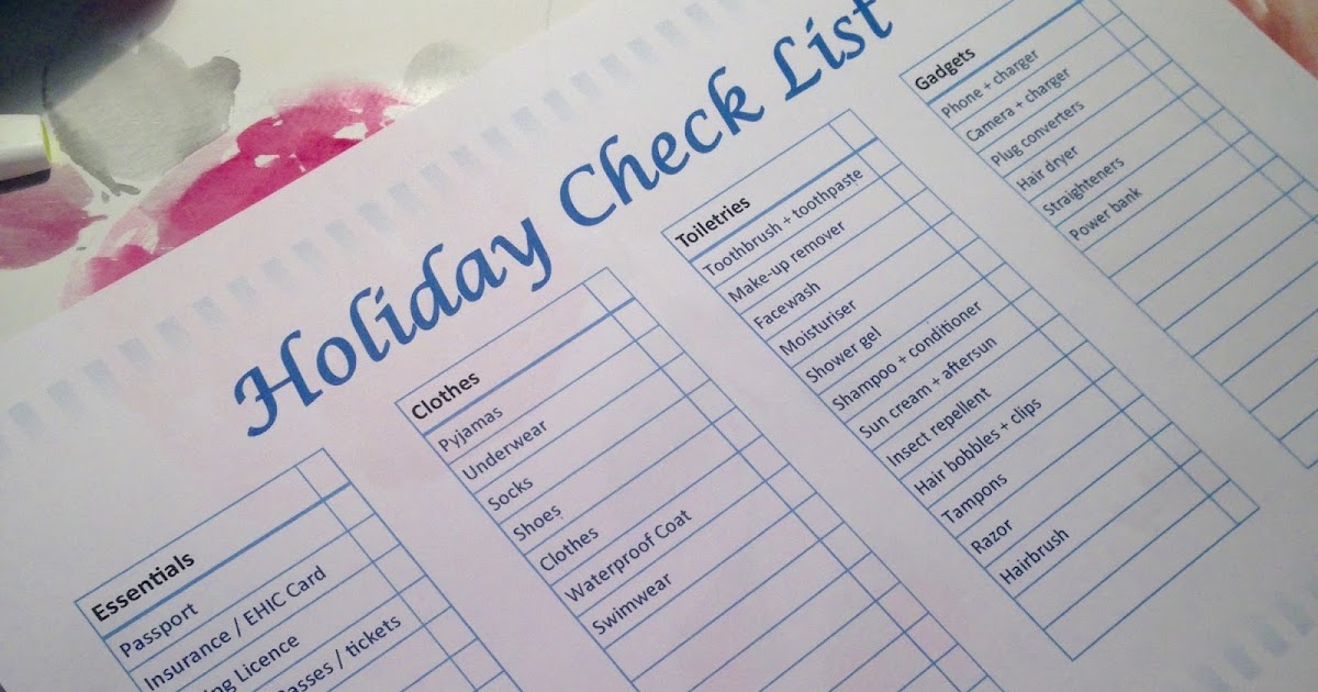 lifebalancecorner: Holiday Check List