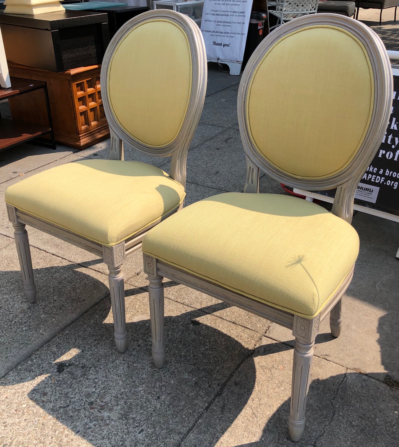 UHURU FURNITURE & COLLECTIBLES: SOLD #99936 Pair of Pear Colored Chairs ...