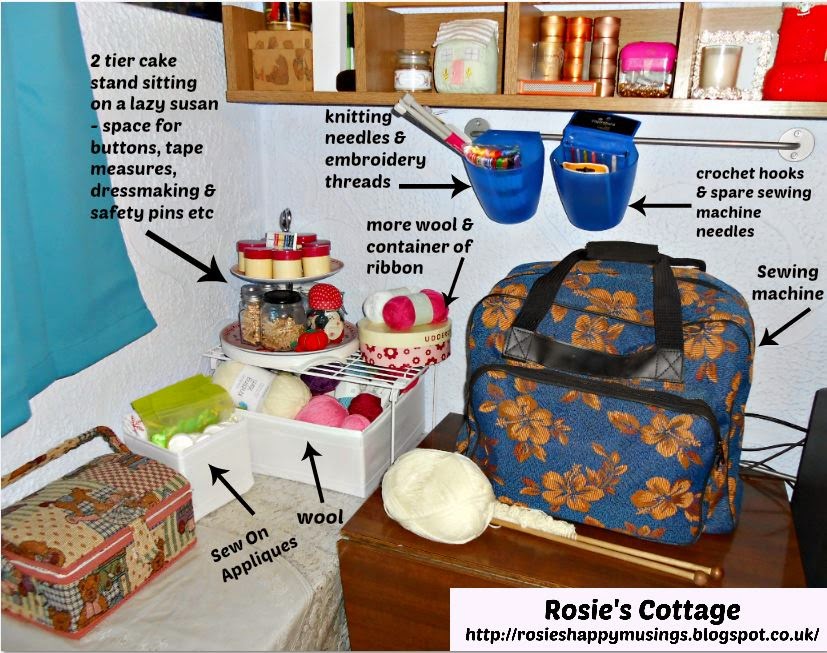 Rosie's Cottage: Adorable Craft Storage - Craft Corner Organization ...