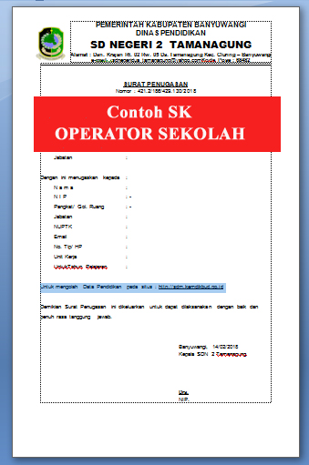 Contoh SK Operator Sekolah - Blog Operator Sekolah