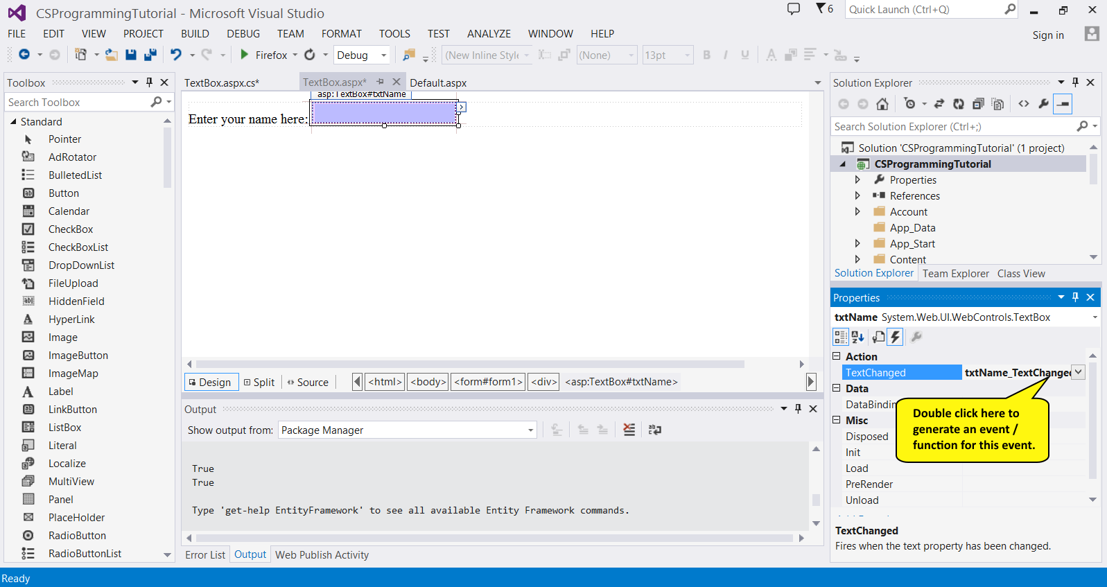 Textbox Control In C Web Form