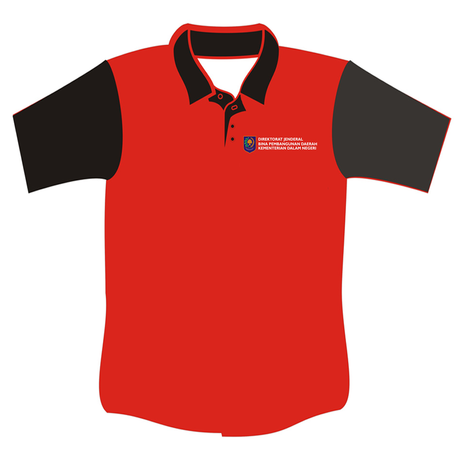 Kaos Kerah Kombinasi Merah Hitam | Station Desain Baju Kaos Kerah Kombinasi Merah Hitam | Station Desain Baju