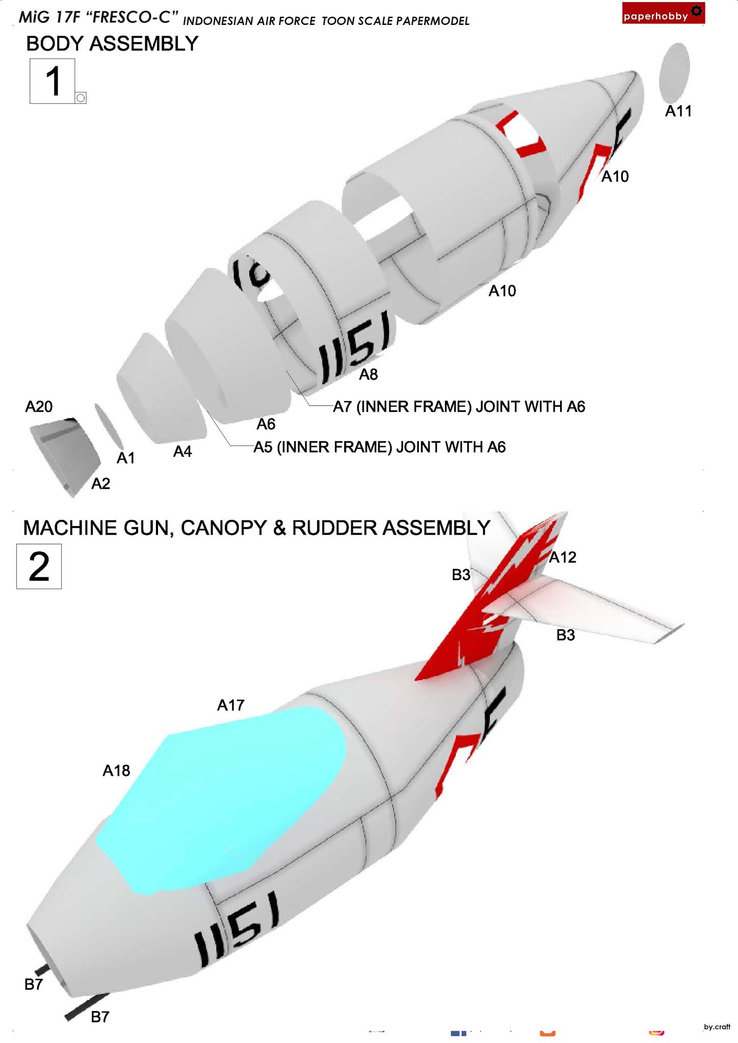 paperhobby: MiG 17F “FRESCO-C” TOON PAPERMODEL